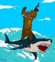 Lee.org » Blog Archive » A bear with a machine gun riding a shark
