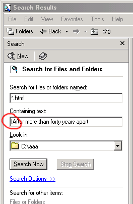 File Find using Indexing Service